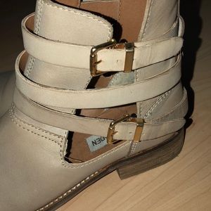 Steve Madden | Shoes | Steve Madden Cut Out Taupe Booties | Poshmark